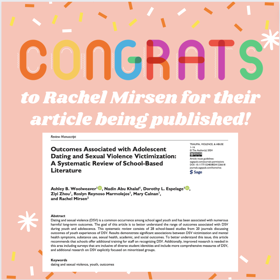 Congratulations to Rachel on publishing their article! – The ...